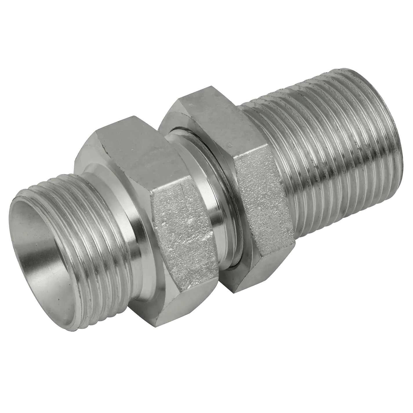 Hydraulic Adaptor, Extended, Complete with Locknut, 60° Cone, Bulkhead ...